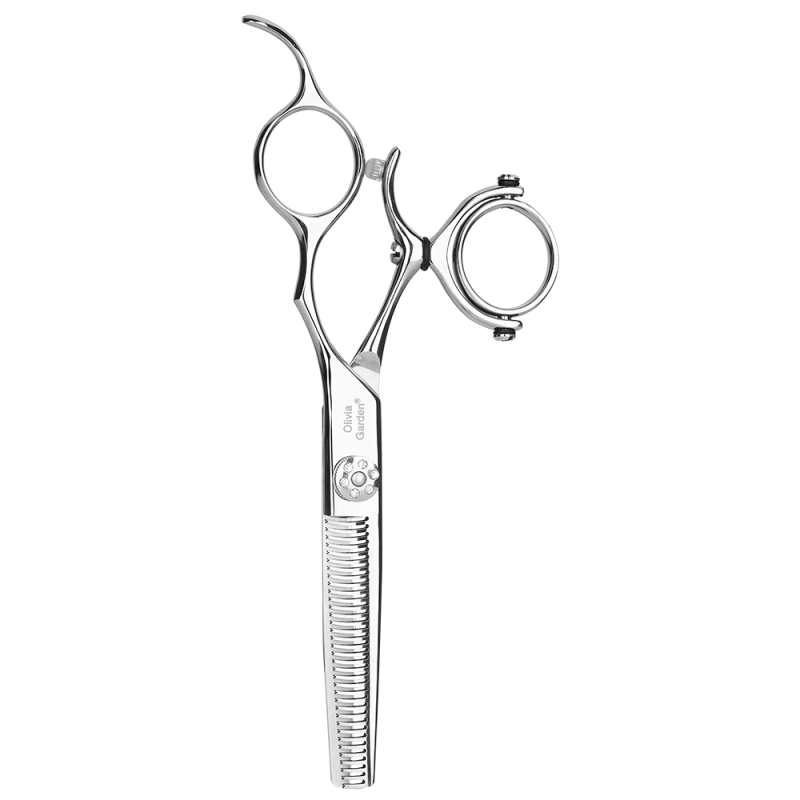 Schere mit doppelrotierendem Auge für den Daumen